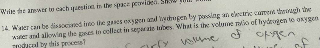 Solved Write the answer to each question in the space | Chegg.com