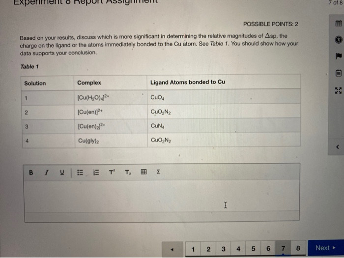 Solved Experiment 8 Report Assignment POSSIBLE POINTS: 2 | Chegg.com