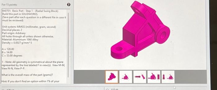 For 15 points: B40701: Basic Part-Step 1- (Radial | Chegg.com