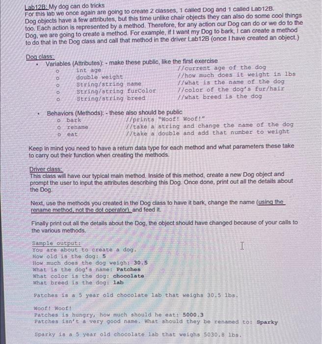 Solved Lab12A: A Tale of Two Classes When leaming about | Chegg.com