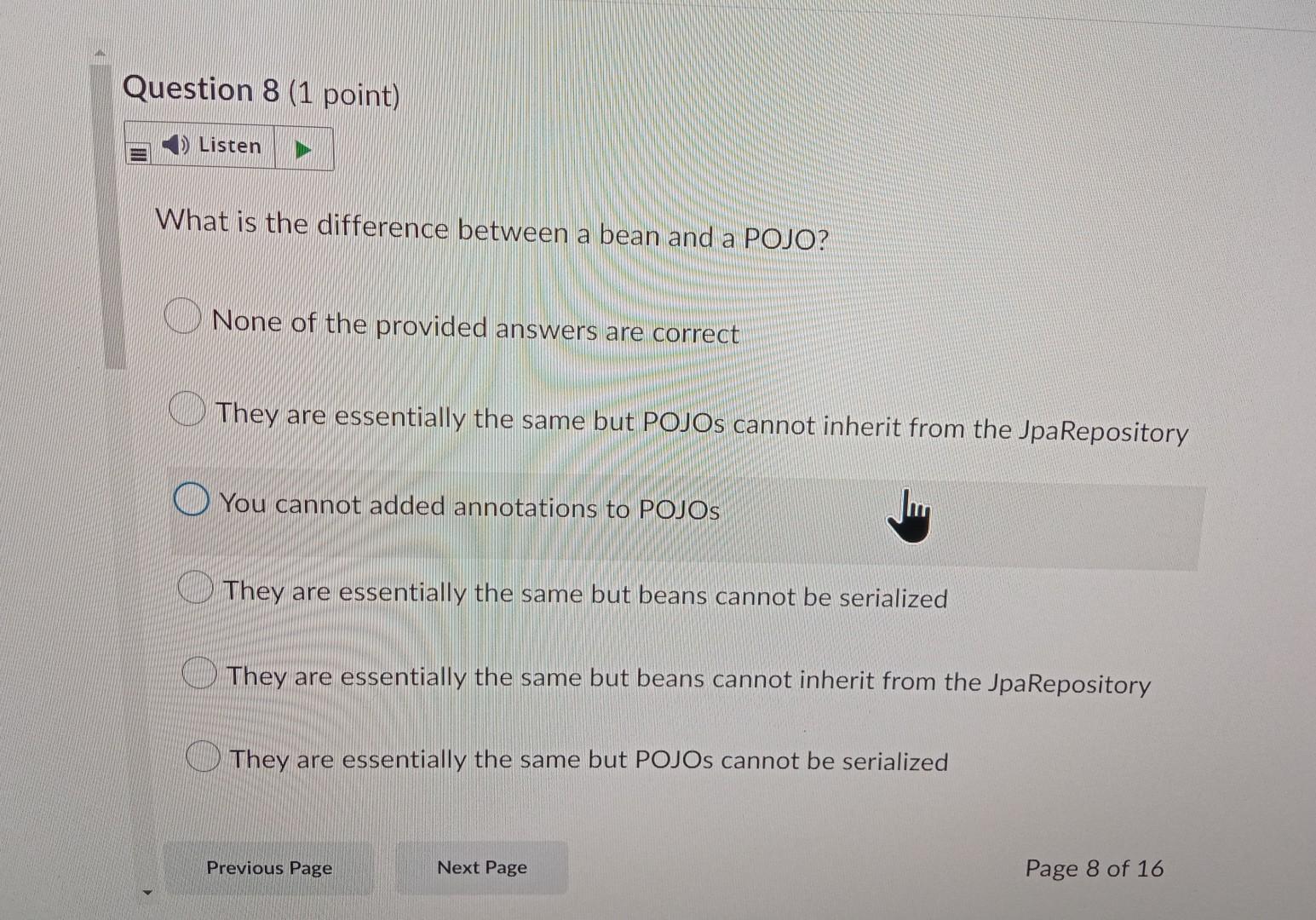 Solved What Is The Difference Between A Bean And A Pojo 