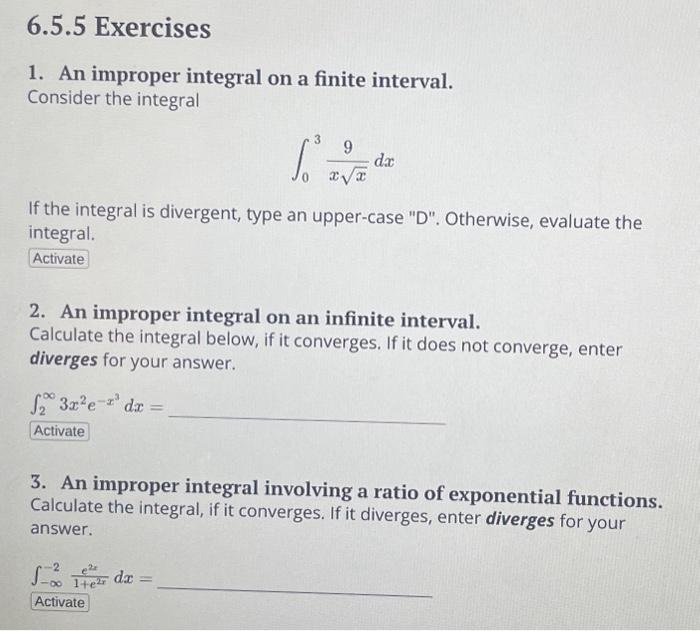 Solved 1. An improper integral on a finite interval. | Chegg.com