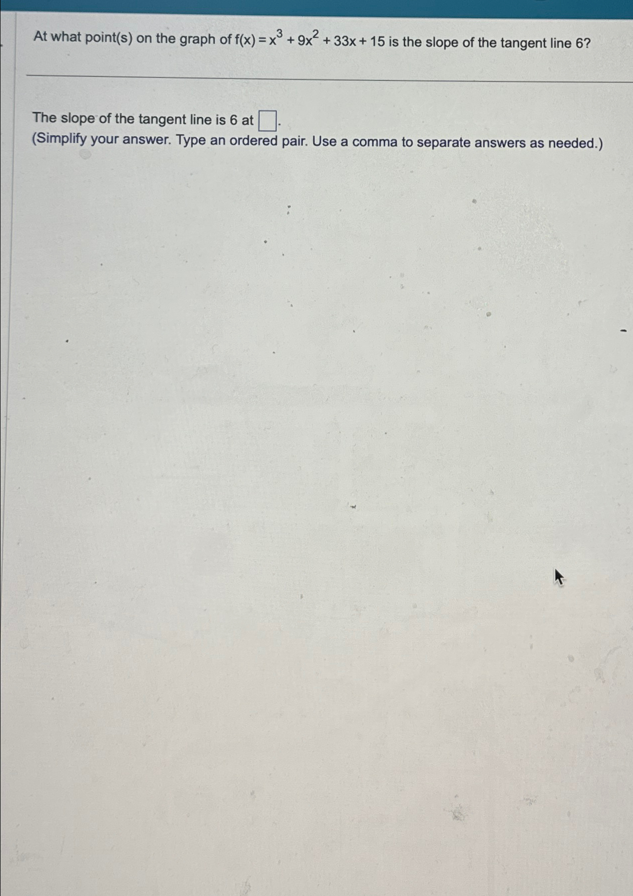 Solved At what point(s) ﻿on the graph of f(x)=x3+9x2+33x+15 | Chegg.com