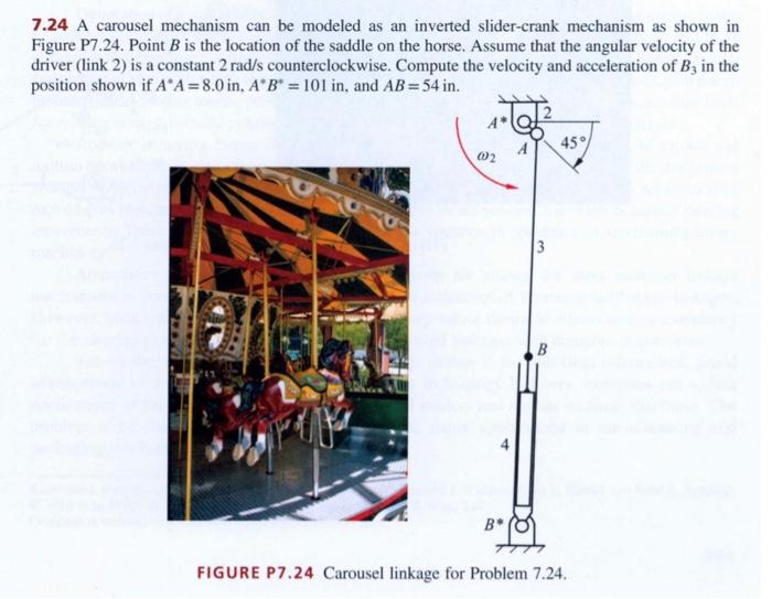 Solved 7.24 A carousel mechanism can be modeled as an | Chegg.com