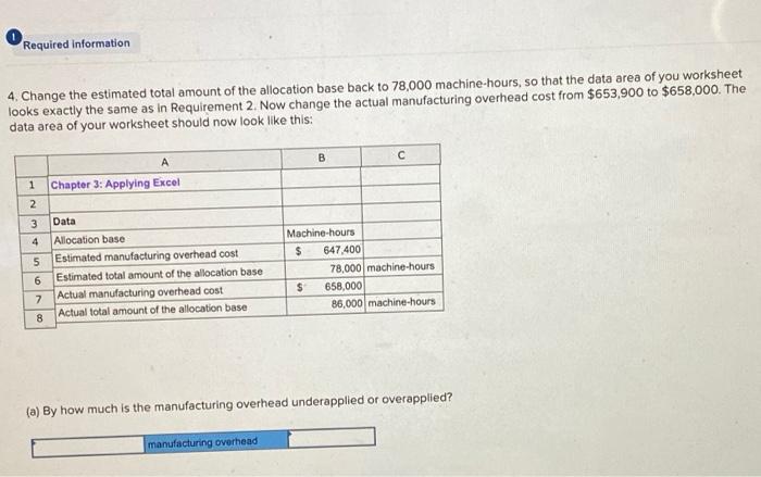 Solved Required information Chapter 3: Applying Excel The | Chegg.com