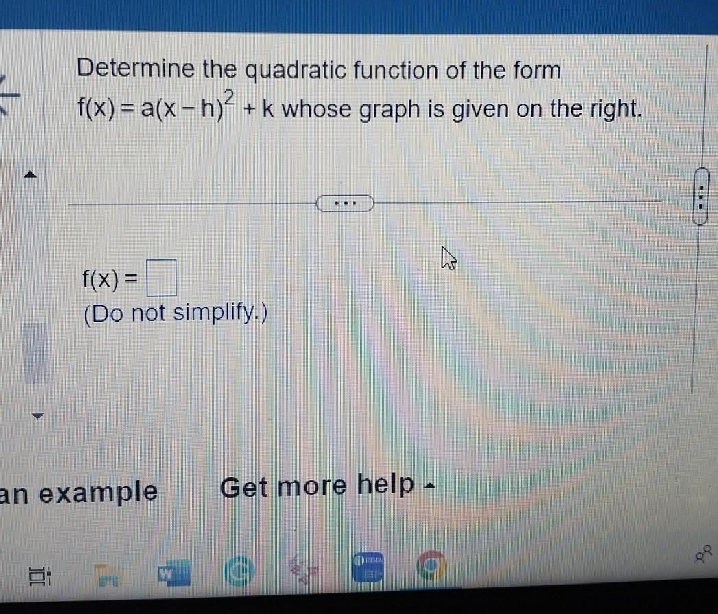 Solved Determine the quadratic function of the form f(x)= | Chegg.com