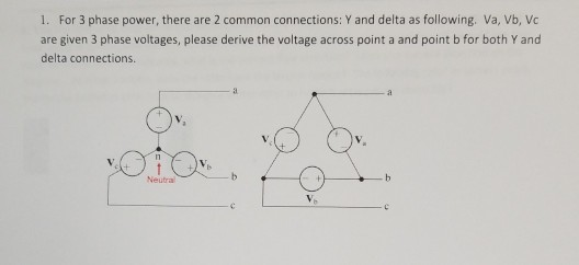 Solved 1. For 3 phase power, there are 2 common connections: | Chegg.com