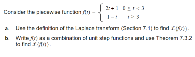 Solved Consider the piecewise function | Chegg.com