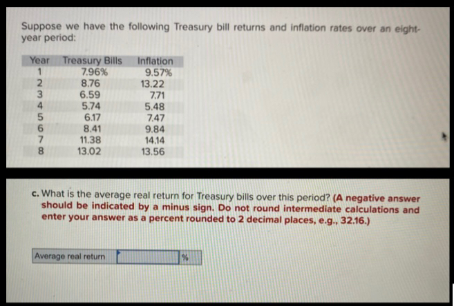 Solved Suppose we have the following Treasury bill returns | Chegg.com