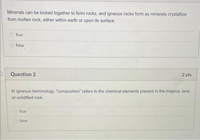 Solved Minerals can be locked together to form rocks, and | Chegg.com
