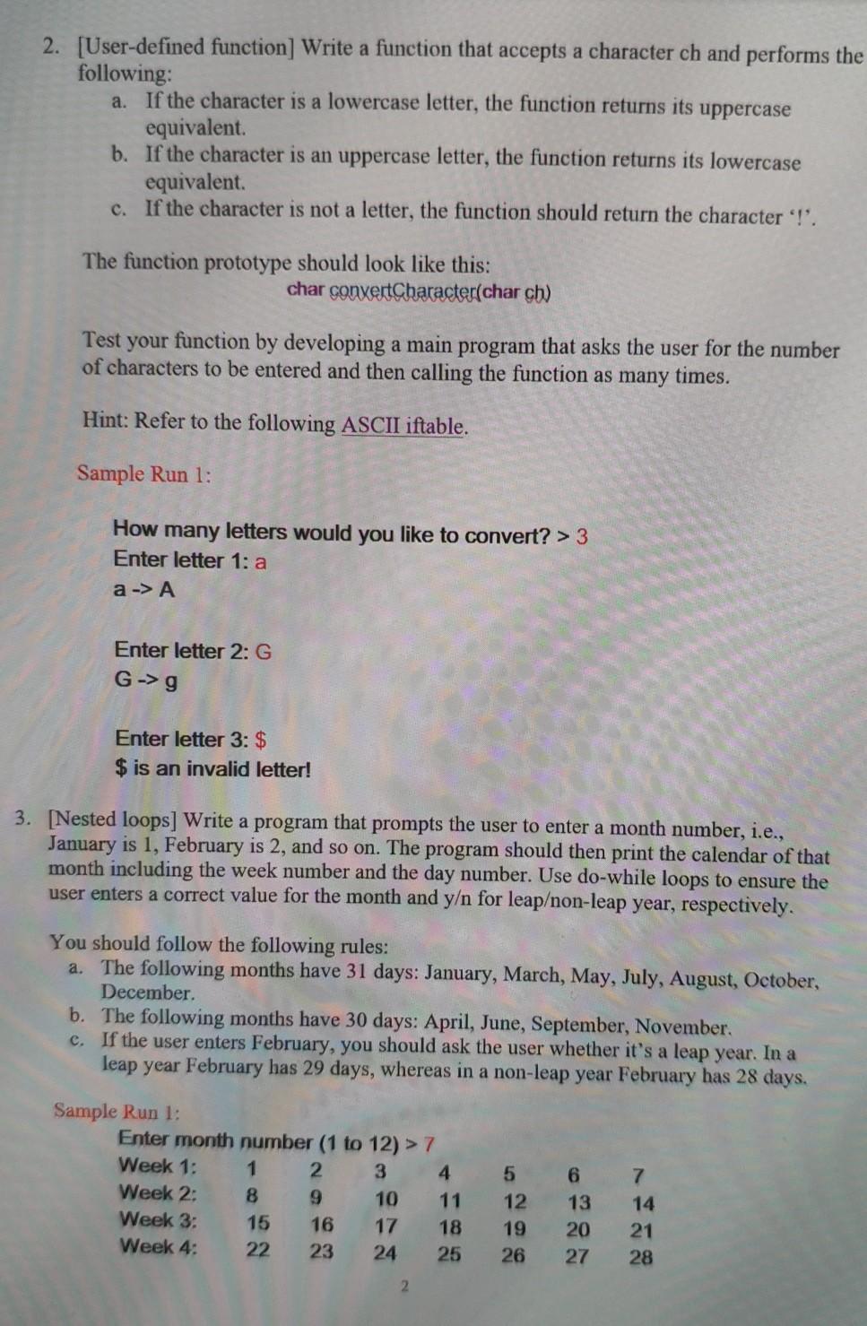 Solved 2. [User-defined function] Write a function that | Chegg.com