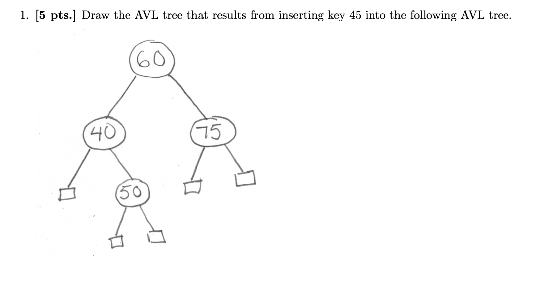Solved 1. [ \( \mathbf{5} \mathbf{~ p t s . ]} \) ﻿Draw the | Chegg.com