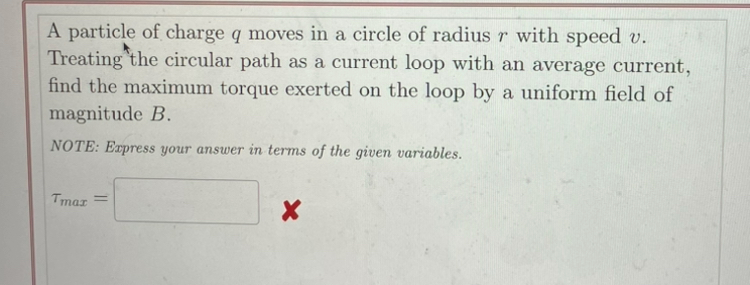 Solved A particle of charge q ﻿moves in a circle of radius r | Chegg.com