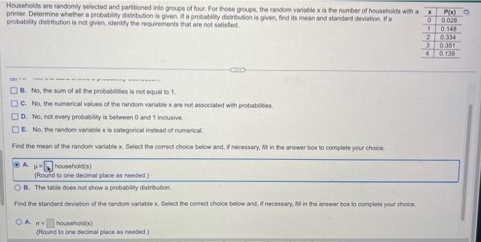 Solved Households are randomly selected and partitioned into | Chegg.com