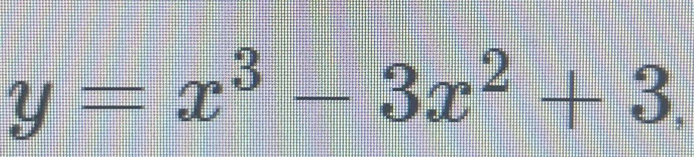 Solved y=x3-3x2+3Describe the intervals where the graph is | Chegg.com