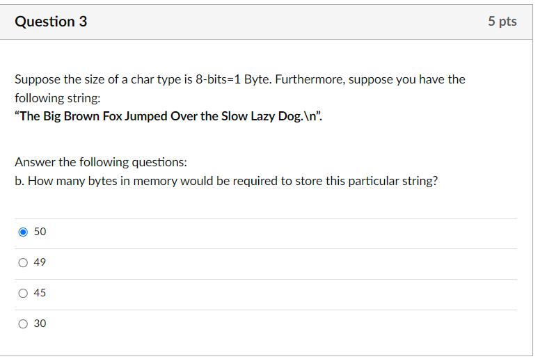 Solved Question 3Suppose the size of a char type is | Chegg.com