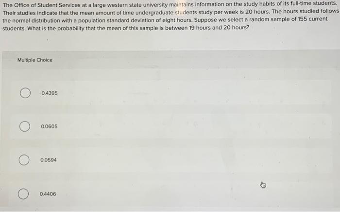Solved The Office of Student Services at a large western | Chegg.com