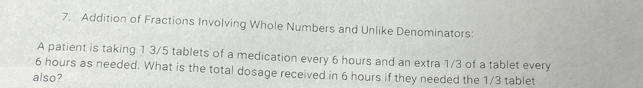 Solved Addition of Fractions Involving Whole Numbers and | Chegg.com