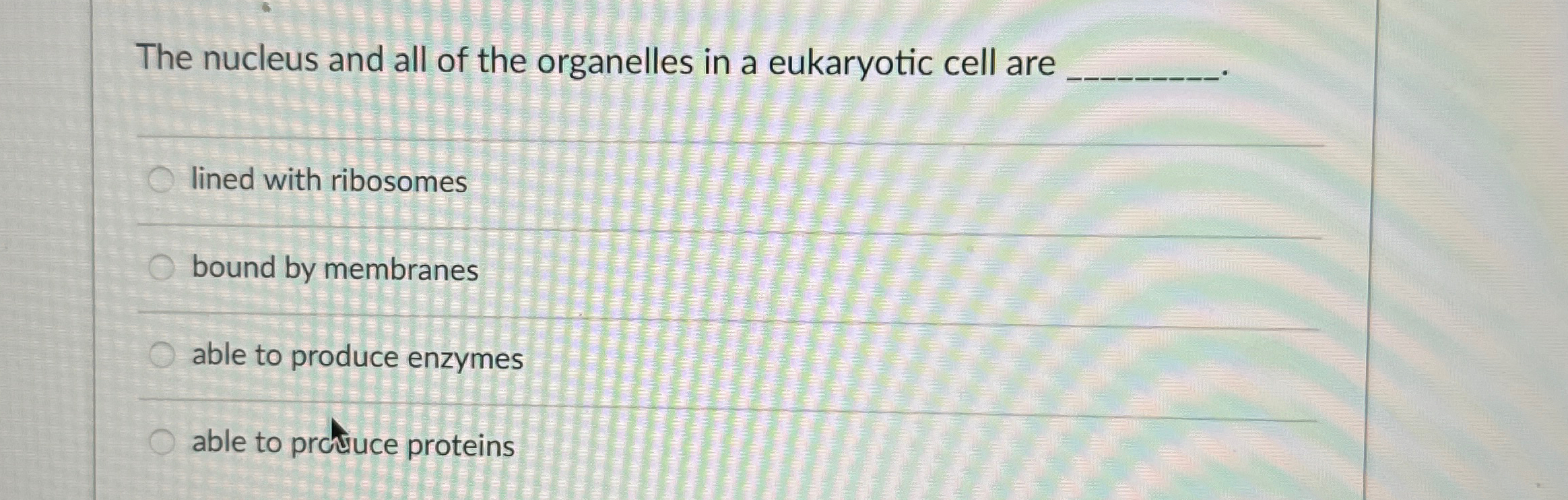 Solved The nucleus and all of the organelles in a eukaryotic | Chegg.com