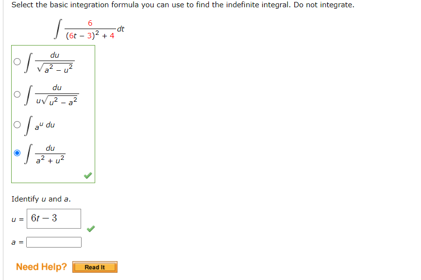 Solved Select the basic integration formula you can use to | Chegg.com