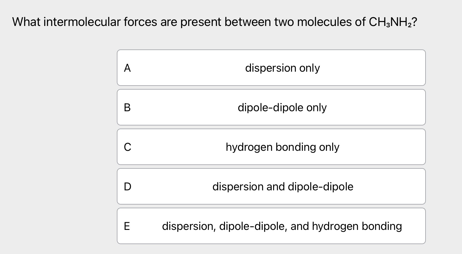 Solved What intermolecular forces are present between two | Chegg.com