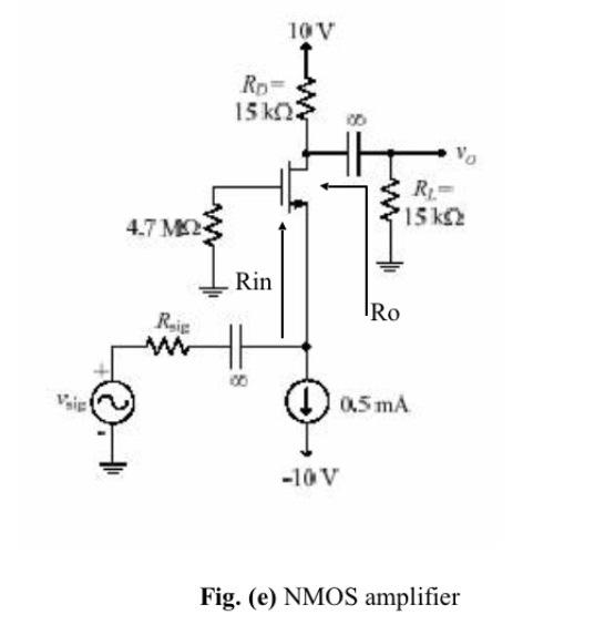 Solved Fig. (e) NMOS amplifier | Chegg.com