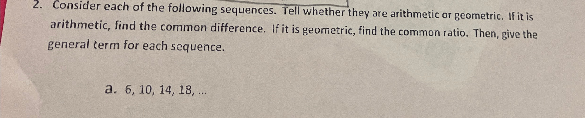Solved Consider each of the following sequences. Tell | Chegg.com