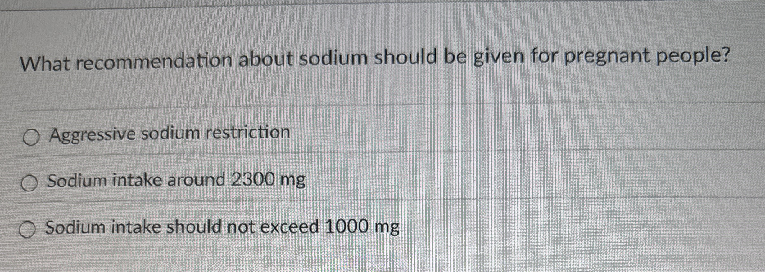Solved What recommendation about sodium should be given for | Chegg.com