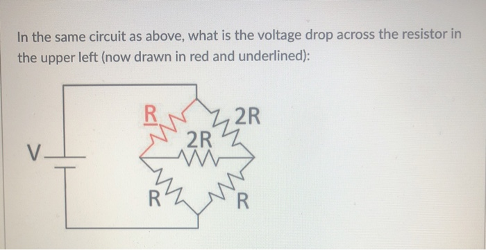 Solved In the following circuit: R. ,2R 2R w V. R V = 100 V | Chegg.com