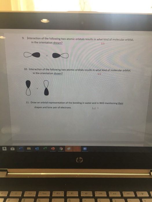 Solved 9. Interaction of the following two atomic orbitals | Chegg.com