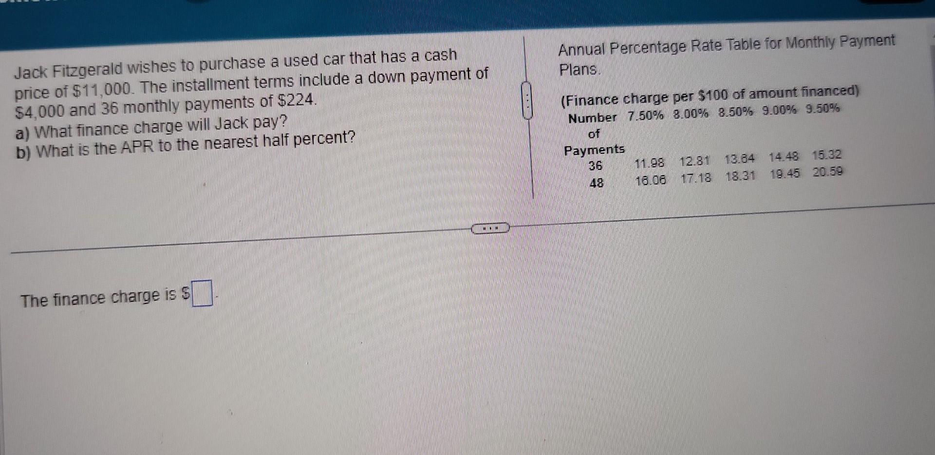 Solved Determine the monthly payment for the installment | Chegg.com