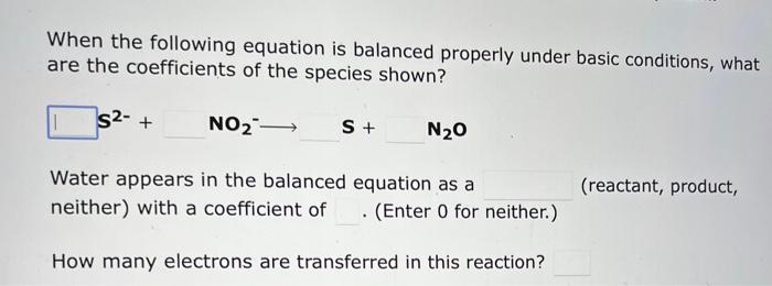 Solved When the following equation is balanced properly | Chegg.com