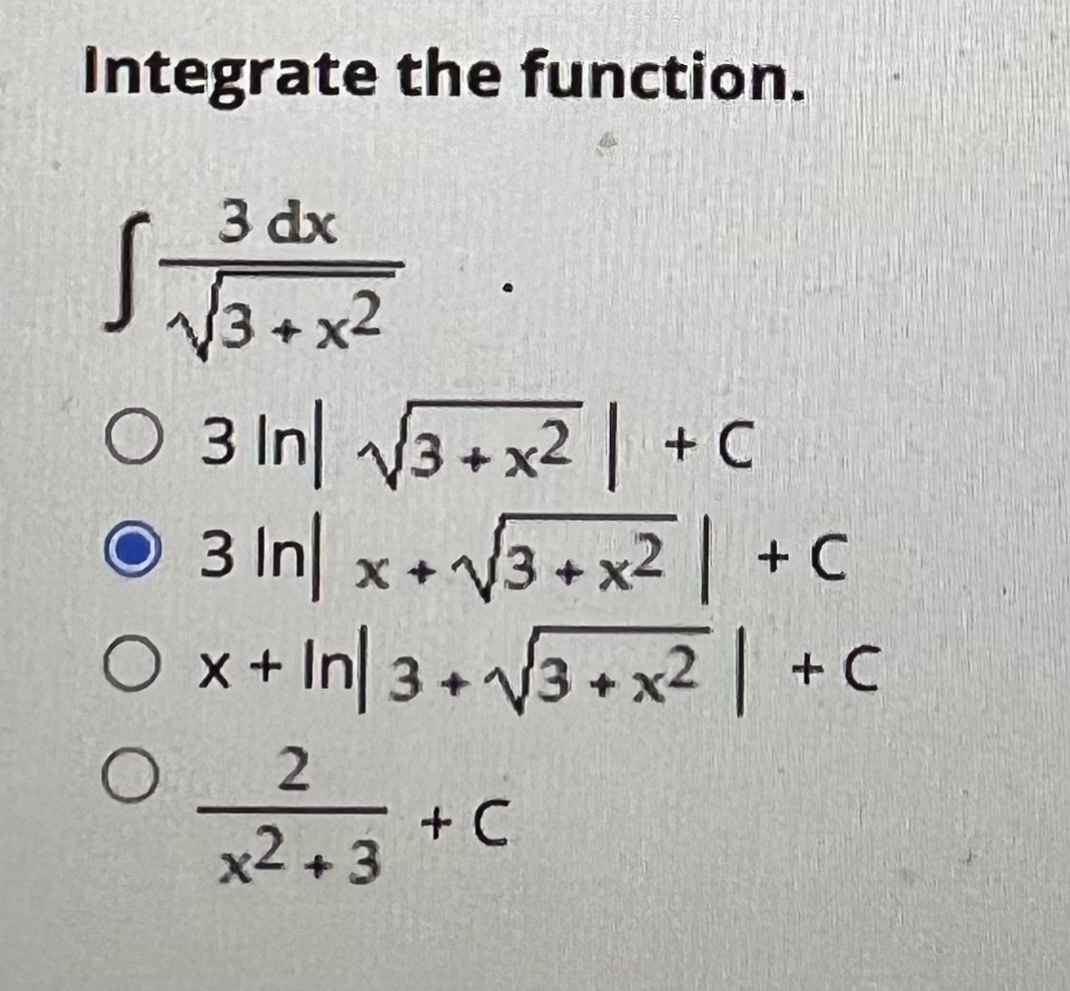 Solved Integrate the | Chegg.com