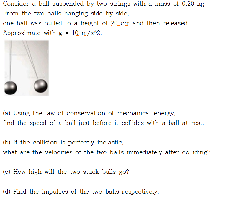 Solved Consider a ball suspended by two strings with a mass | Chegg.com