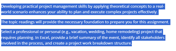 Solved Developing practical project management skills by | Chegg.com