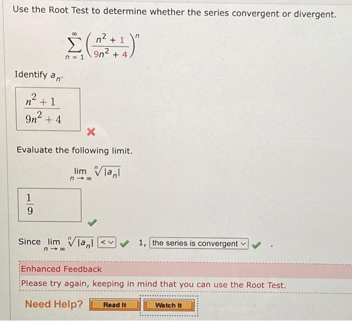 Solved Use the Root Test to determine whether the series | Chegg.com