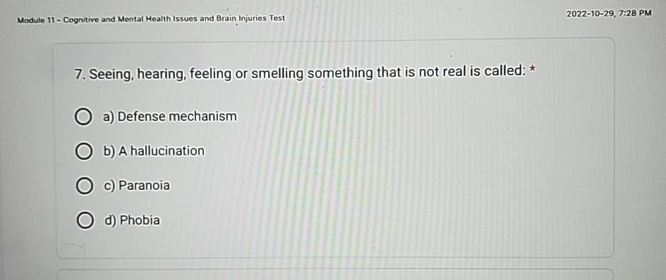 Solved Module 11 - ﻿Cognitive and Mental Health Issues and | Chegg.com