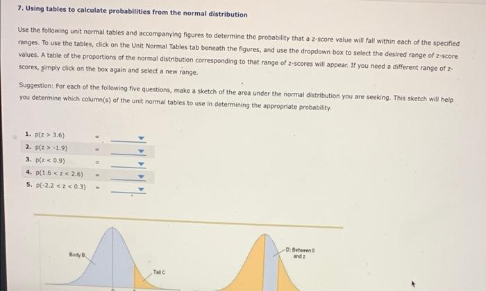 Solved 7. Using tables to calculate probabilities from the | Chegg.com