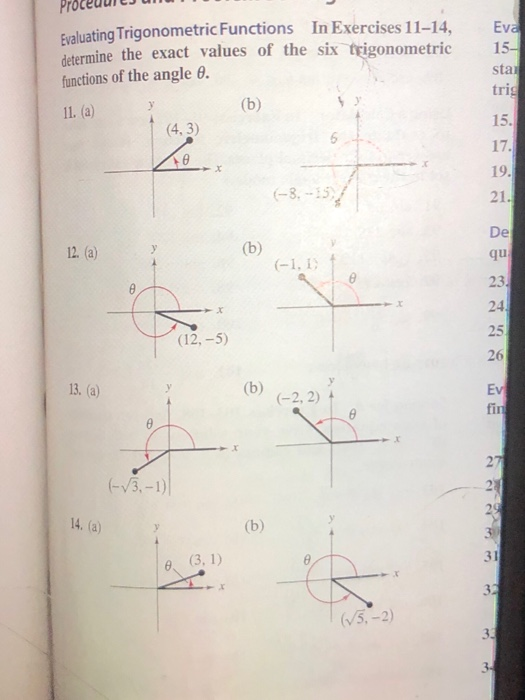 Solved Procedures Um Evaluating Trigonometric Functions In