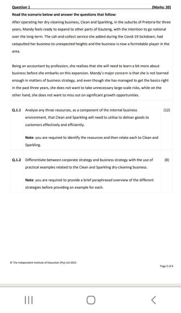 Solved Question 1 (Marks: 20) Read the scenario below and | Chegg.com