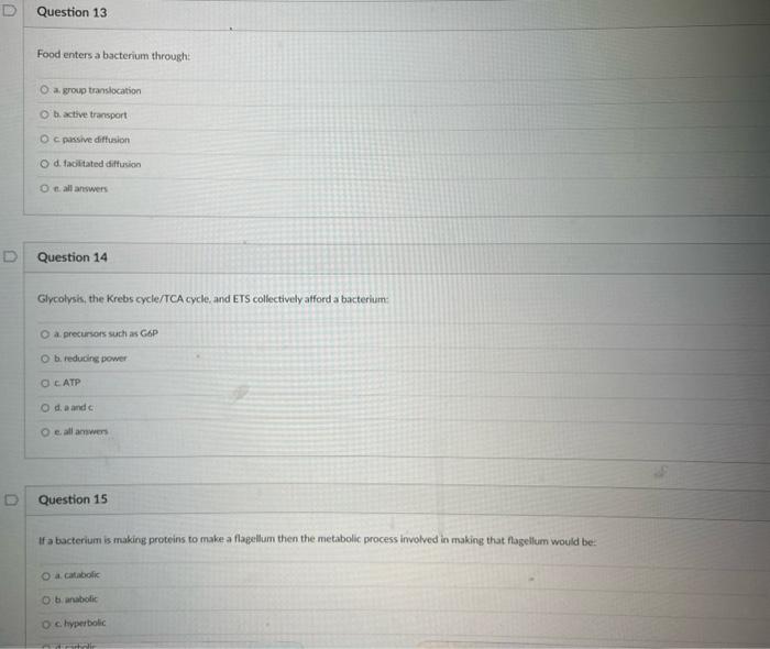 [Solved]: i need help Food enters a bacterium through: a. gr