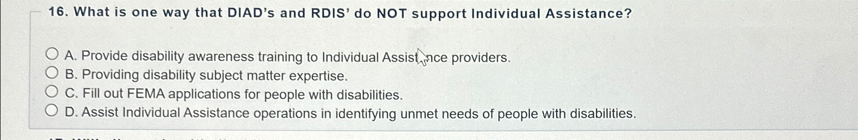 Solved What is one way that DIAD's and RDIS' do NOT support | Chegg.com