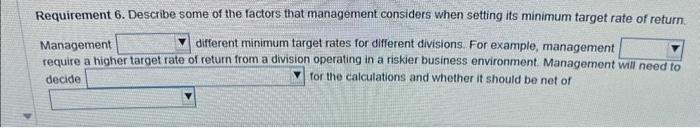 Data table1. Calculate each division's ROI. Round all | Chegg.com