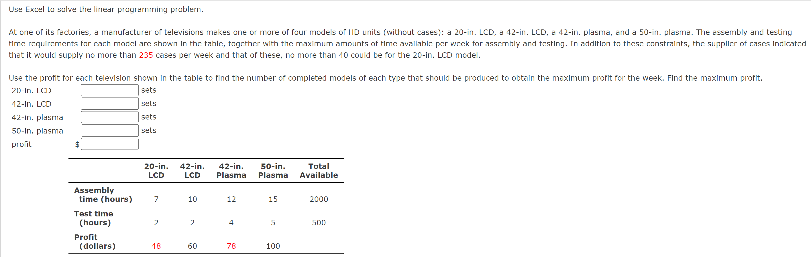 Solved Use Excel to solve the linear programming problem. | Chegg.com