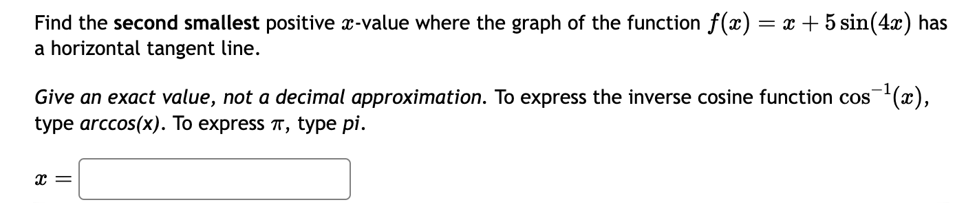 Solved fFind the second smallest positive x-value where the | Chegg.com