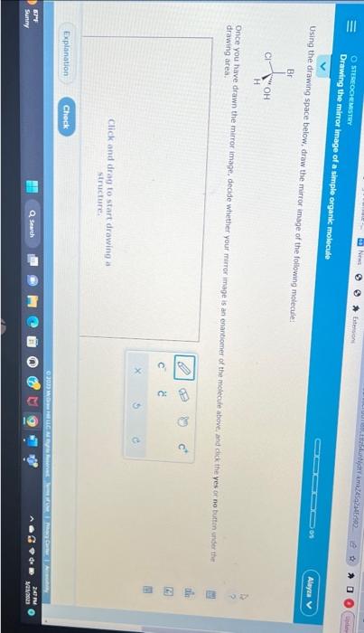 Using the drawing space below, draw the mirror image | Chegg.com