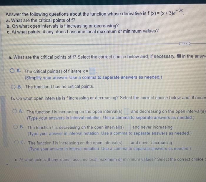 Solved Answer the following questions about the function | Chegg.com