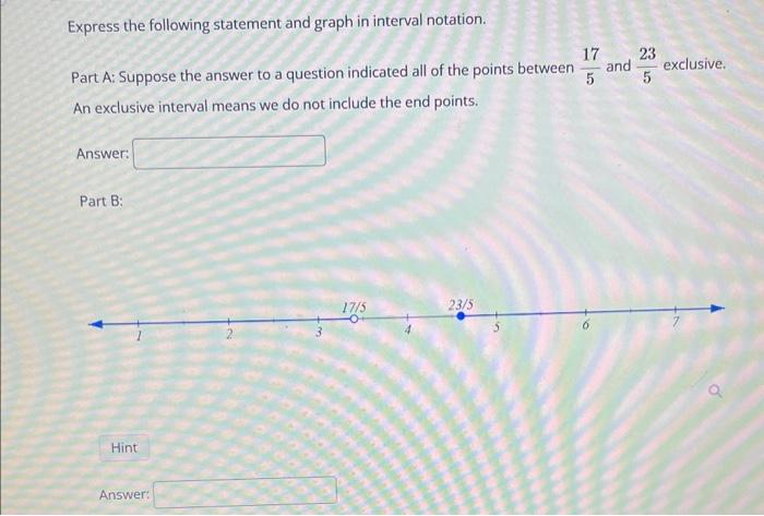 Solved Express the following statement and graph in interval | Chegg.com