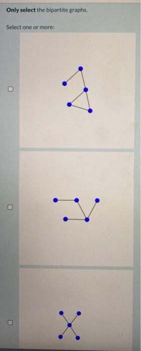 Solved Only select the bipartite graphs. Select one or more: | Chegg.com