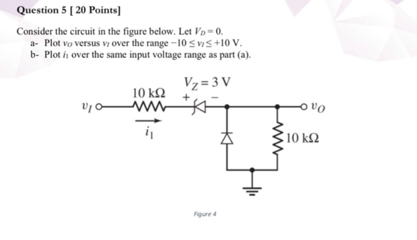 Solved What if ﻿Von=0.7VQuestion 5 [ 20 ﻿Points]Consider the | Chegg.com